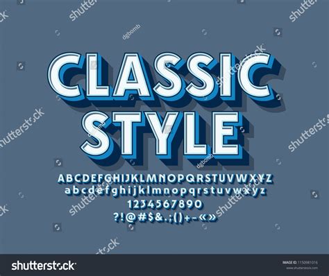 Vector Retro Style Alphabet Letters Numbers Vetor Stock Livre De Direitos 1150981016