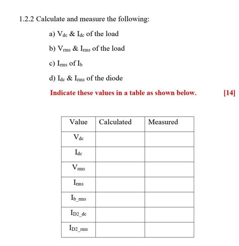 Solved Calculate And Measure The Following A Vdc Chegg