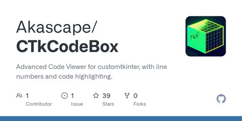GitHub Akascape CTkCodeBox Advanced Code Viewer For Customtkinter With Line Numbers And Code