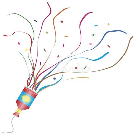 Exploding Party Poppers With Confetti Vector Illustration Stock Vector Illustration Of