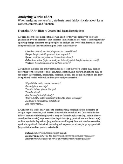 Form Function Content Context Explanation 3 Shape Works Of Art