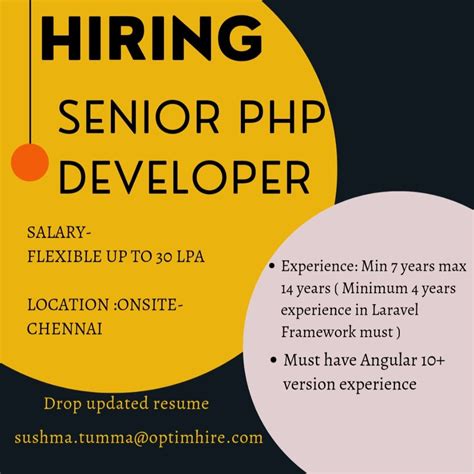 sushma geetha tumma on linkedin hiring seniordeveloper phpdeveloper chennaihiring chennaijobs…