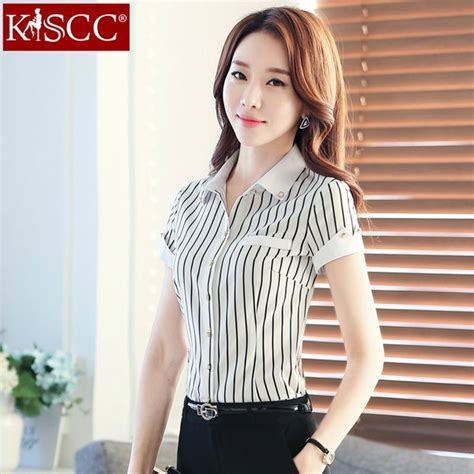 Badubg Дамски раирани летни ризи с къс ръкав черни и бели Badubg