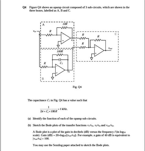 Figure Q4 Shows An Opamp Circuit Composed Of 3 Sub Circuits Which Are Shown In The Three Boxes
