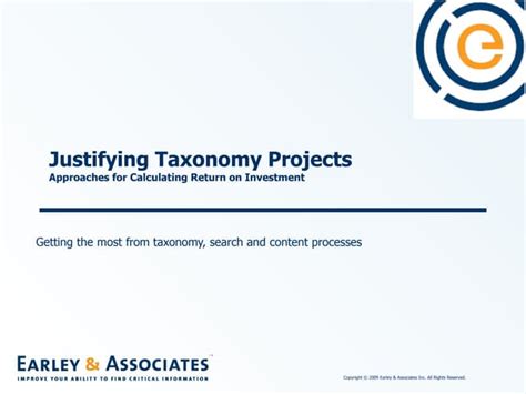 Justifying Taxonomy Projects Taxonomy Boot Camp 2009 Ppt