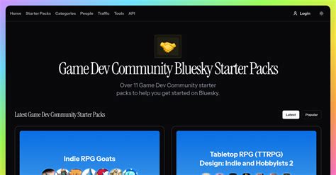 Game Dev Community Bluesky Starter Packs 10 Lists • Apr 2025