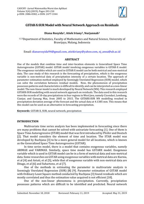 Pdf Gstar X Sur Model With Neural Network Approach On Residuals