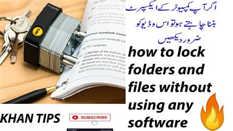 how to lock folders and files without using any software in windows