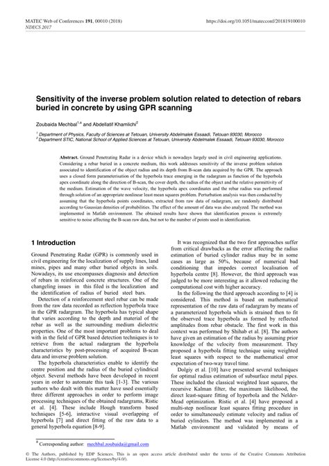 Pdf Sensitivity Of The Inverse Problem Solution Related To Detection