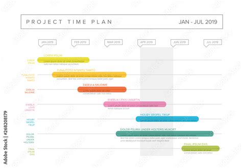 Colorful Gantt Chart Layout Stock Template Adobe Stock