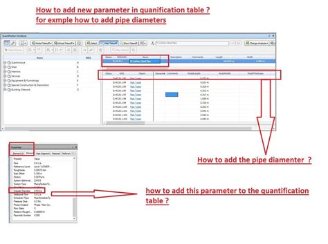 how to add new parameter in quantification table how to add pipe