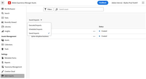 bulk import assets using assets essentials adobe experience manager