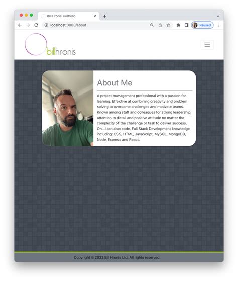 GitHub Daze ReactPortfolio An App About Me And The Things I Have Created Thus Far