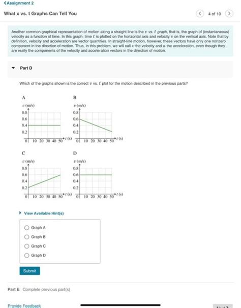 Solved That X Vs T Graphs Can Tell You Of To Describe Chegg
