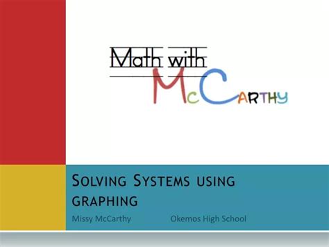 PPT Solving Systems Using Graphing PowerPoint Presentation Free Download ID