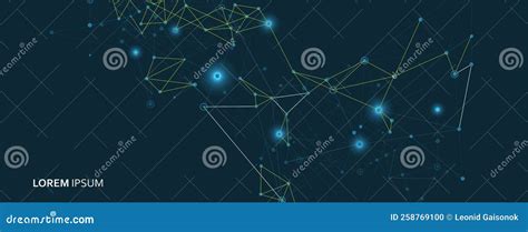 Abstract Futuristic Network Connect Technology Dots And Lines Stock Vector Illustration Of