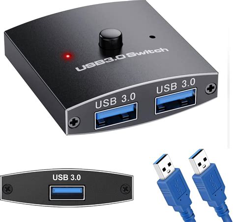 Usb3 0 Switch Selector Cyyi Bi Directional Usb Sharing Switch 2 In 1 Out 1 In 2