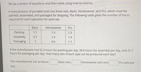 solved set up a system of equations and then solve using