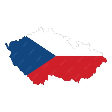 Premium Vector Map Of Czech Republic With Czechia National Flag