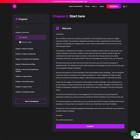 Certificates Dev Review Mid Level Angular Developer