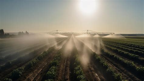 Premium Ai Image Agricultural Irrigation System Irrigating Generative Ai