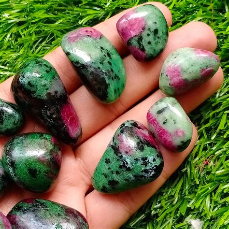 Ruby Zoisite Tumbled Ruby In Zoisite Anyolite Ruby Etsy