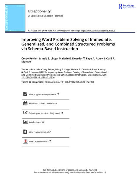 Pdf Improving Word Problem Solving Of Immediate Generalized And Combined Structured Problems