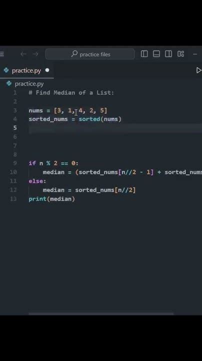 Find Median Of A List Python Pythonprogrammingcodinglearnpython