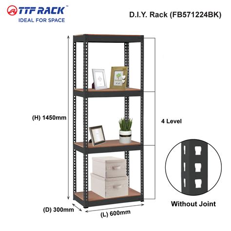 Ttf Rack Diy Rack Fb571224bk Boltless Rack H 145 X D 30 X L 60cm Storage Rak Rak Dapur Rak