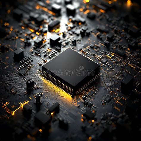 Close Up Of A Computer Microprocessor Stock Illustration Illustration