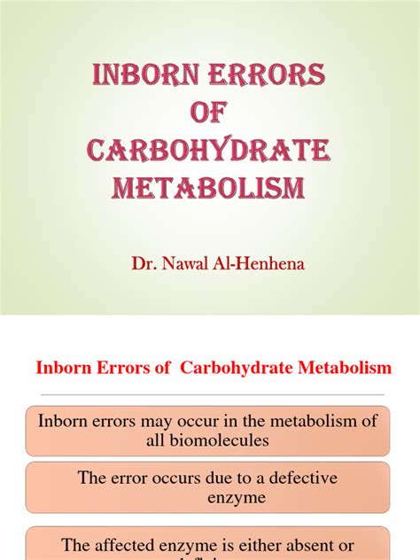 Inborn Errors Of Cho Metabolism Pdf Glycogen Biochemistry