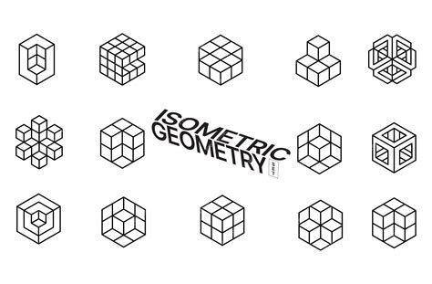 Premium Vector Line Art Isometric Geometry Illustration Vector Set