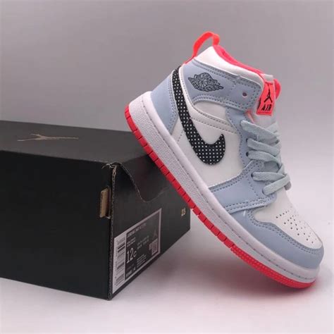 خرید و قیمت کتونی بچه گانه نایک جردن ۱ ساقدار هاف بلو طوسی Nike Air