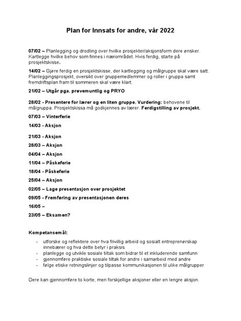 Innsats For Andre Plan v22 | PDF