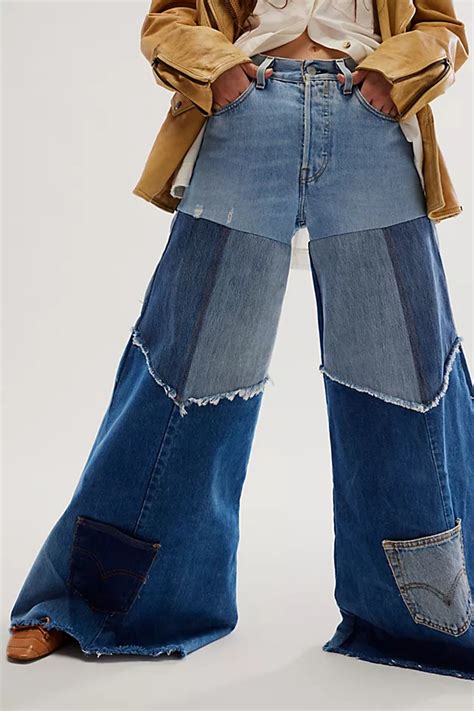 fp x tricia fix reworked denim bell jeans free people