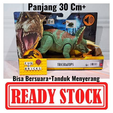 Jual Mattel Jurassic World Dominion Roar Strikers Triceratops Shopee