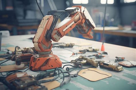Robot Arm Assembling Electronic Circuit Boards Stock Image Image Of Generated Automation