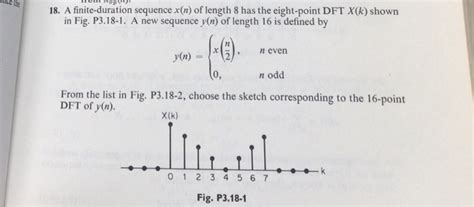 Solved 18 A Finite Duration Sequence Xn Of Length 8 Has