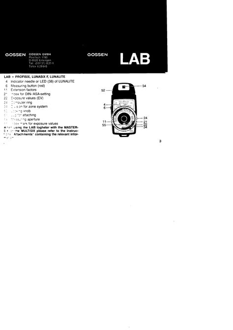 Gossen Lab Manual English 6 Pages