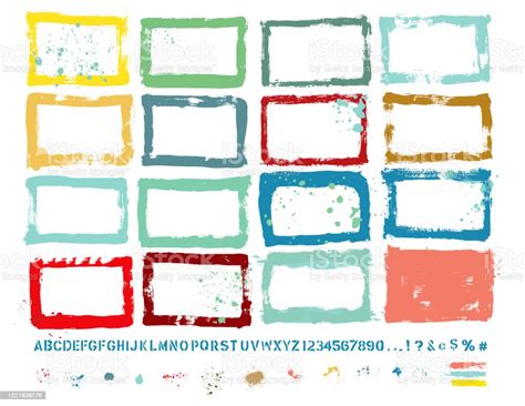 벡터 손으로 그린 텍스처 테두리 및 페인트 스플래시 세트 아티스트 자신의 컬렉션 개체 그룹에 대한 스톡 벡터 아트 및 기타 이미지 개체 그룹 거친 곡선 Istock