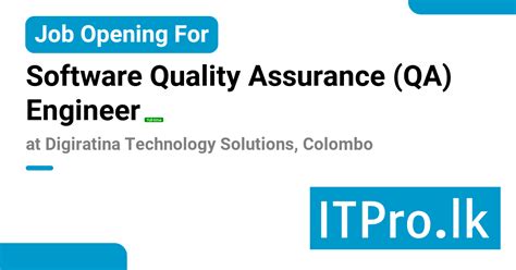 software quality assurance qa engineer at digiratina technology