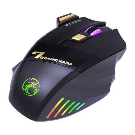 Vuygyu GW-X7 7 Buttons 2.4 Rechargeable RGB Wireless Mute Ergonomic ...