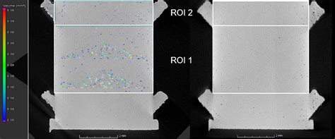 Fig. 5: Left: Vertical cut of the CT scan of the reference object ...