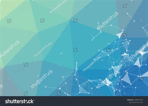 Abstract Low Poly Blue Bright Technology Vector Background Connection Structure Vector Data