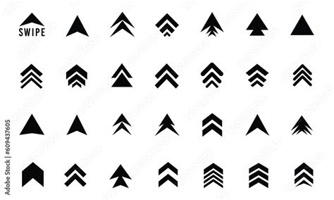 Swipe Up Arrow Icon Set Swipe Up Black Arrows Buttons And Web Icons