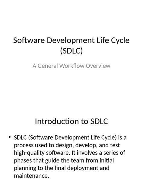 Sdlc Workflow Pdf