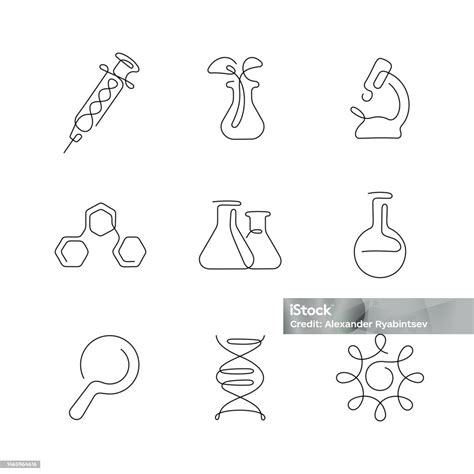 Science Artistic Style Continuous Line Icons Stock Illustration Download Image Now Icon