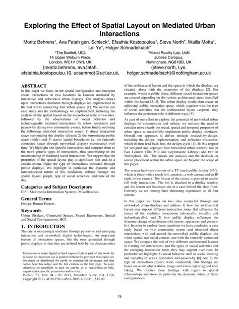 pdf exploring the effect of spatial layout on mediated urban