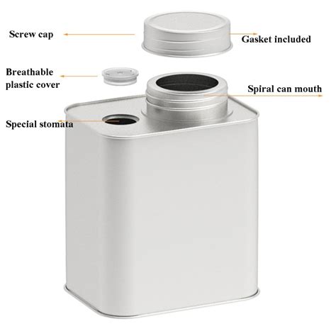 3 Pc 사각형 Tinplate 금속 밀폐 캔 커피 콩 파우더 깡통 사양 공기 밸브 없음