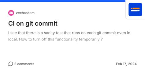 CI On Git Commit
